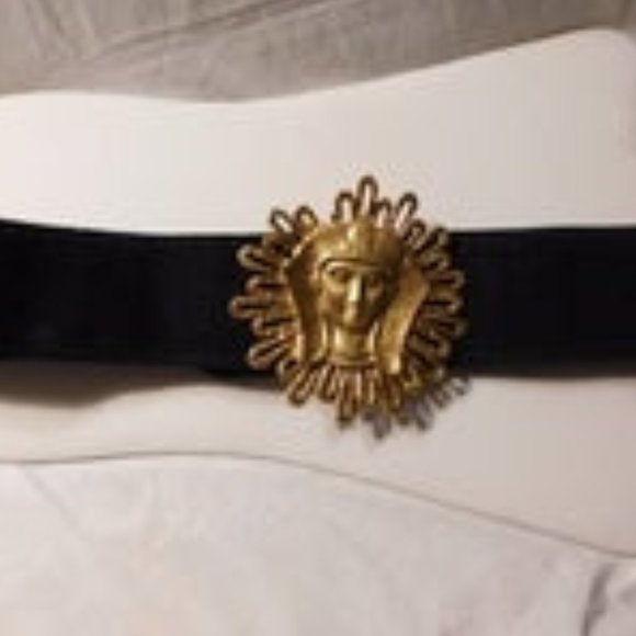 Vintage | Accessories | Egyptian Head Blue Suede Belt Vintage | Poshmark